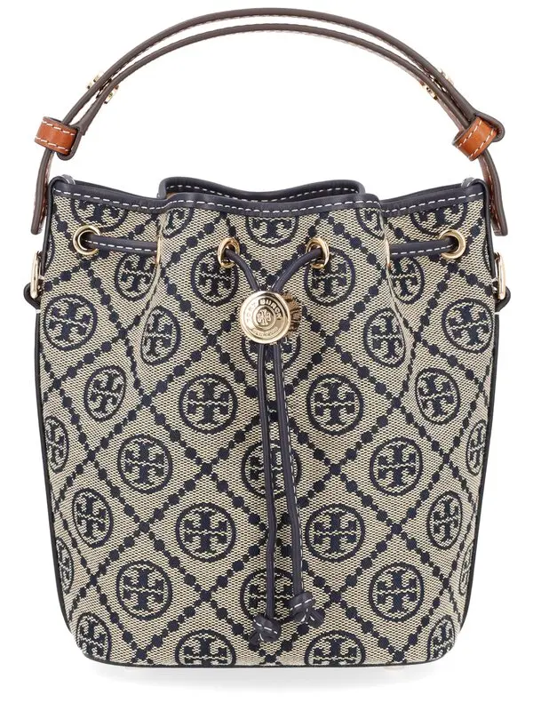 Tory Burch T Monogram Mini Bucket Bag - Blue