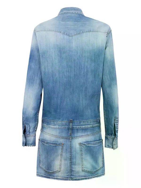 Dsquared2 Light Wash Denim Trucker Dress