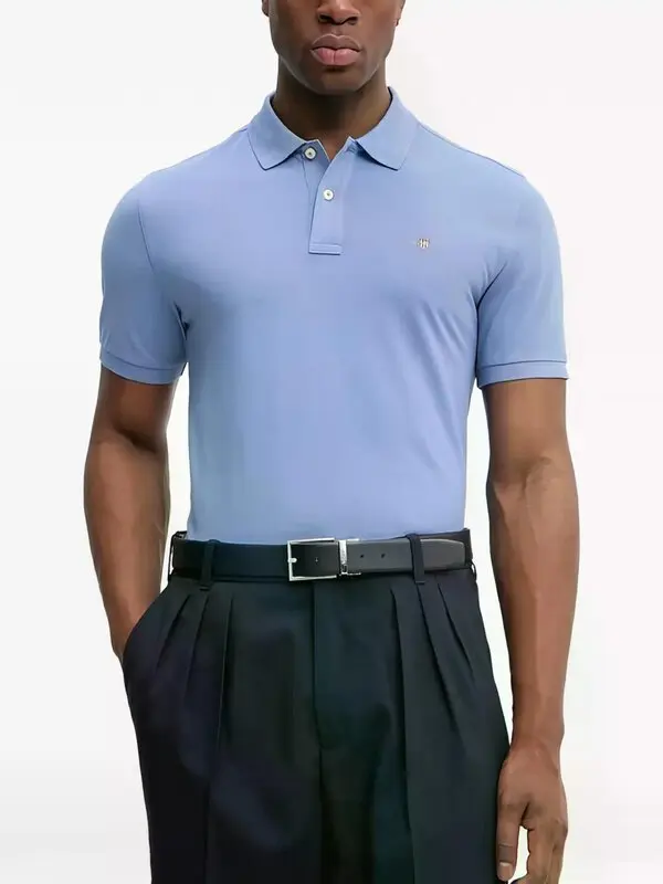 Gant Logo-embroidered Polo Shirt - Blue
