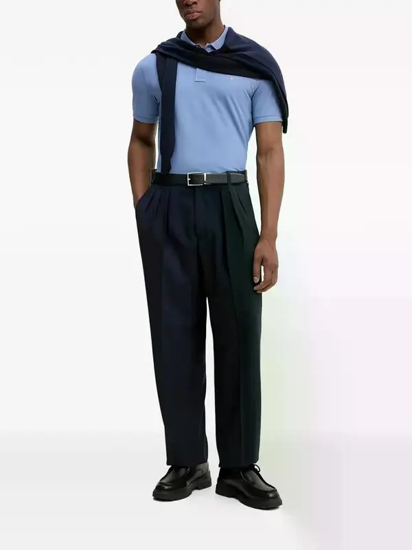 Gant Logo-embroidered Polo Shirt - Blue