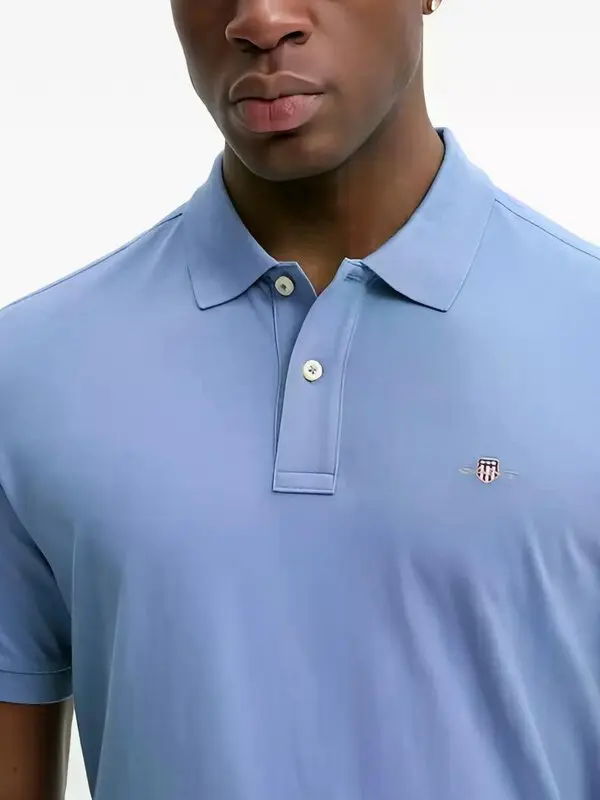 Gant Logo-embroidered Polo Shirt - Blue