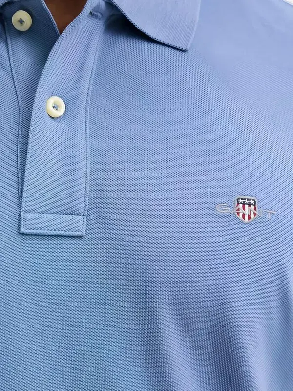 Gant Logo-embroidered Polo Shirt - Blue