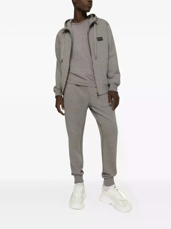 Dolce & Gabbana Logo-plaque Zip-up Hoodie - Grey