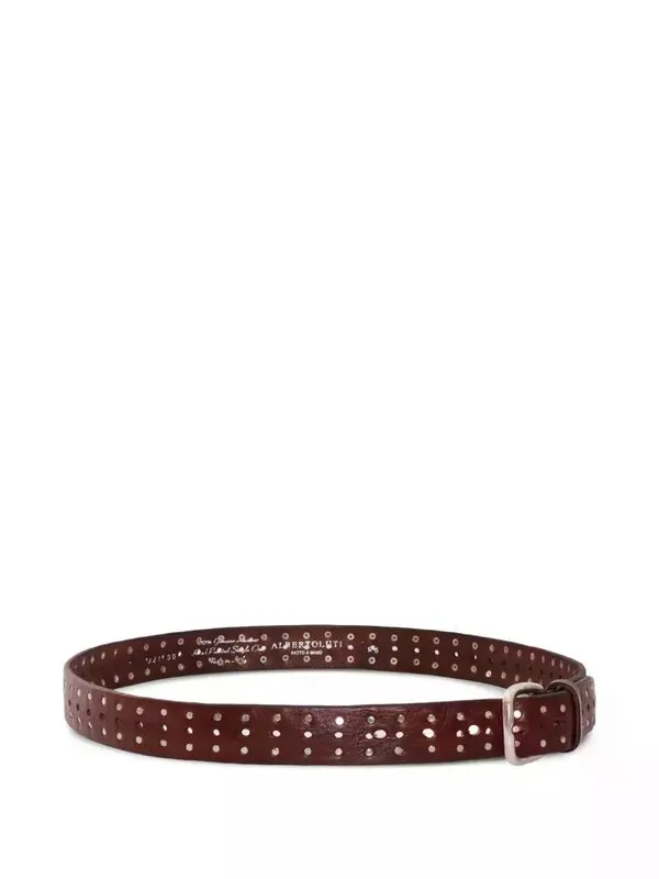ALBERTO LUTI Studded Leather Belt