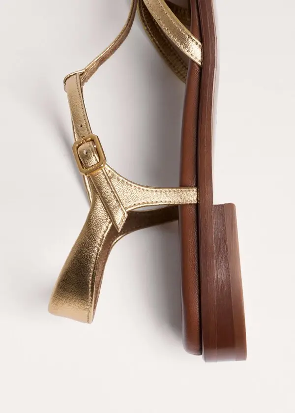 ME+EM Caged T-bar Sandal - Gold
