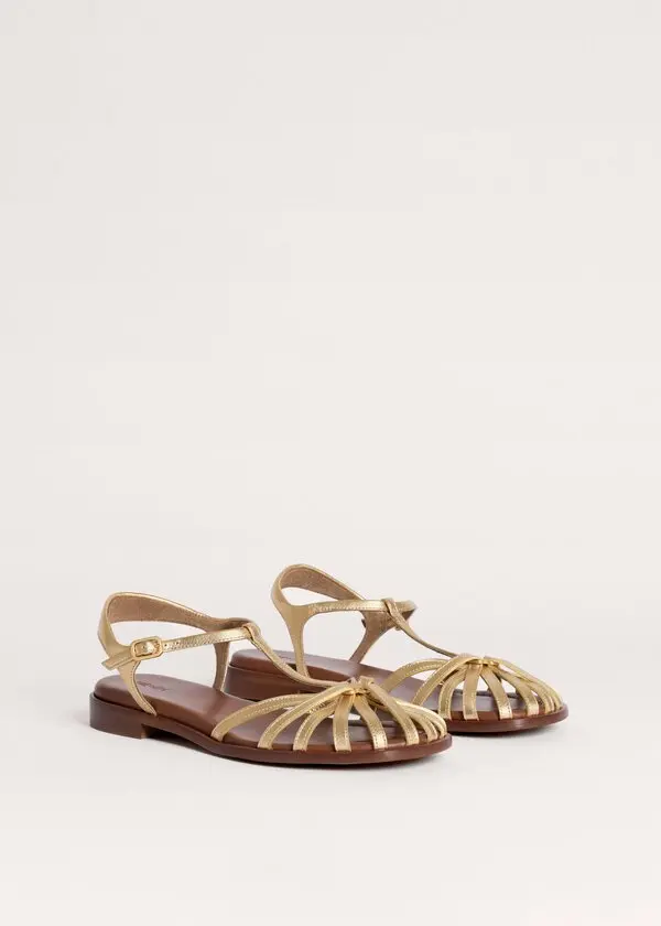 ME+EM Caged T-bar Sandal - Gold