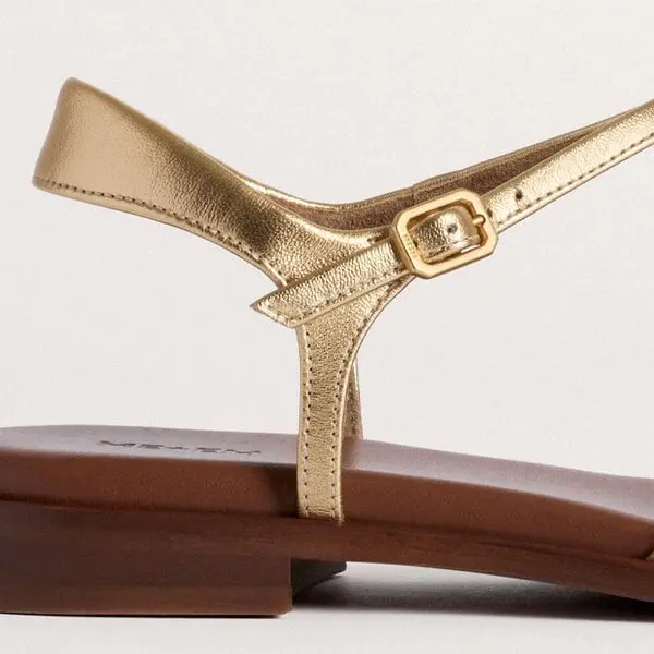 ME+EM Caged T-bar Sandal - Gold