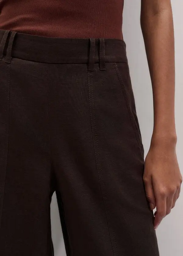 ME+EM Wide-leg Trousers - Cocoa Brown