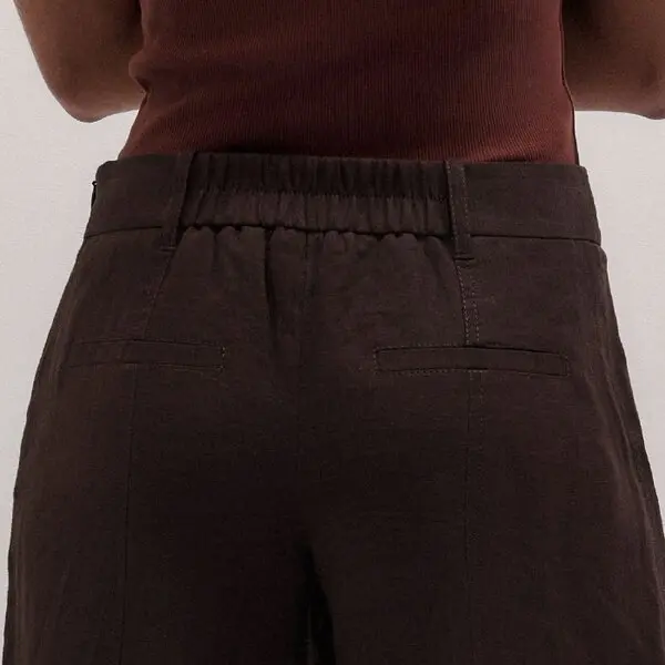 ME+EM Wide-leg Trousers - Cocoa Brown