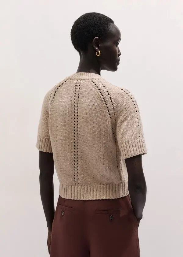 ME+EM Chunky Cotton Knit Cardigan - Stone