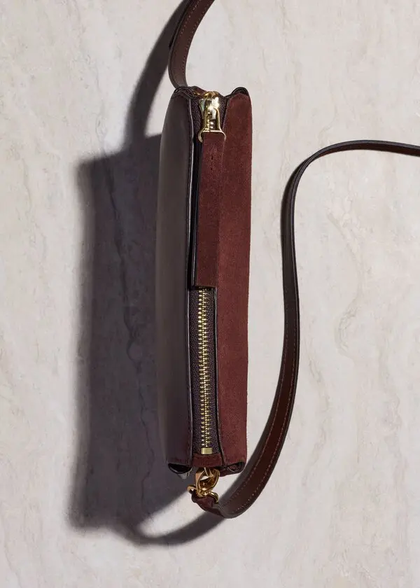 ME+EM Double Pouch Crossbody Bag - Dark Cinnamon