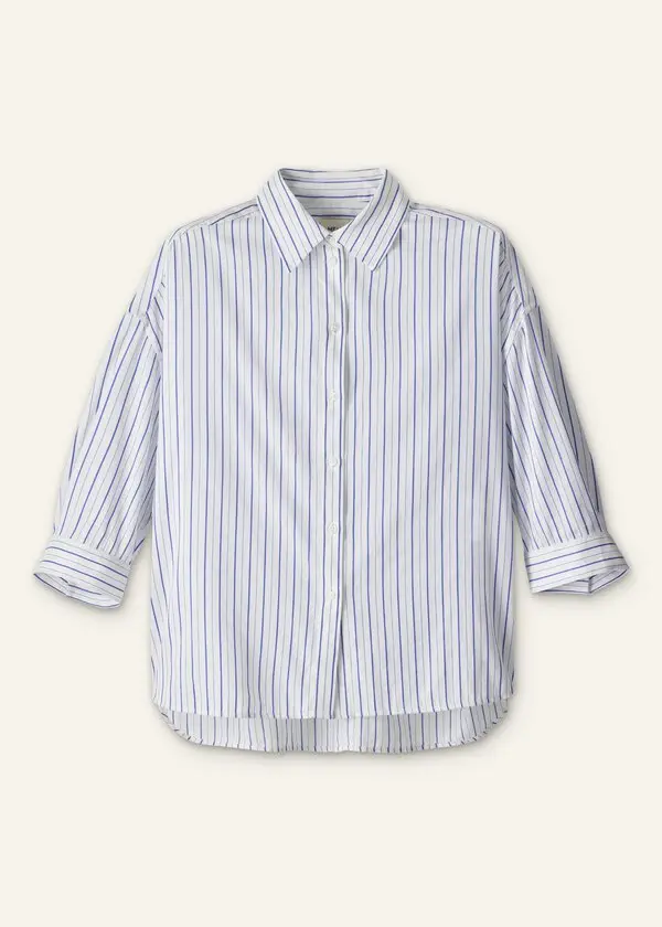 ME+EM Striped Cotton-blend Voile Shirt