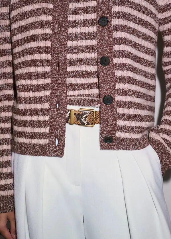 ME+EM Mouliné Stripe Straight Cardigan