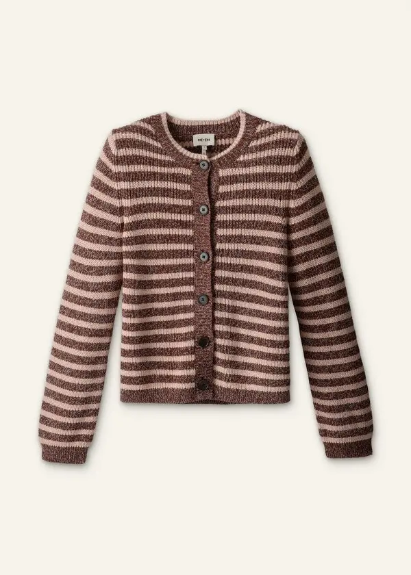 ME+EM Mouliné Stripe Straight Cardigan
