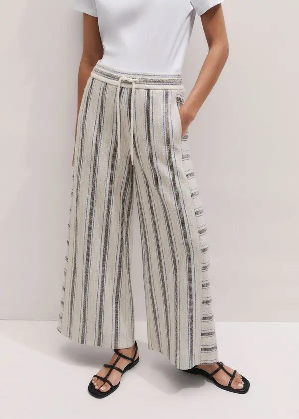 ME+EM Textured Stripe Cropped Track Pant