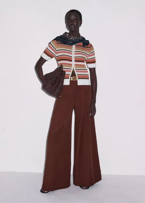 ME+EM Textured Stripe Zip-up Tee