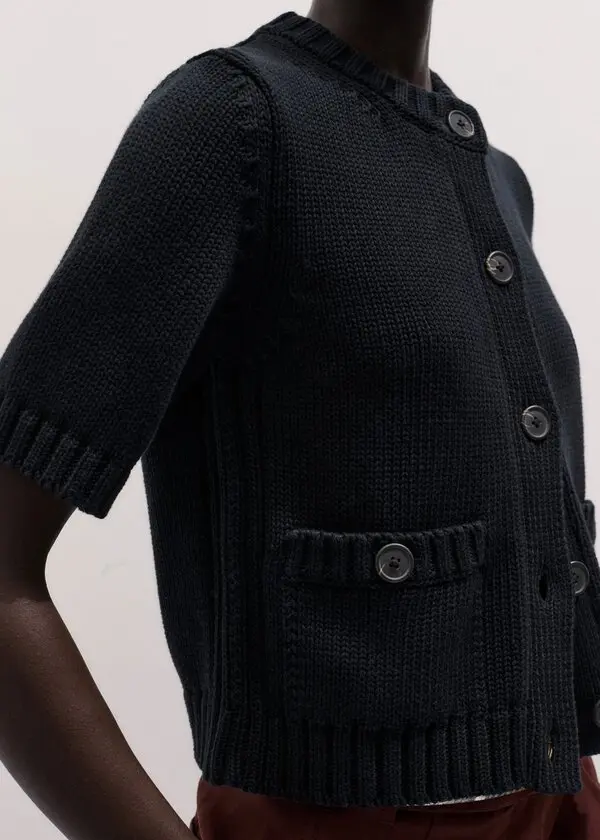 ME+EM Straight Knit Button-through Tee