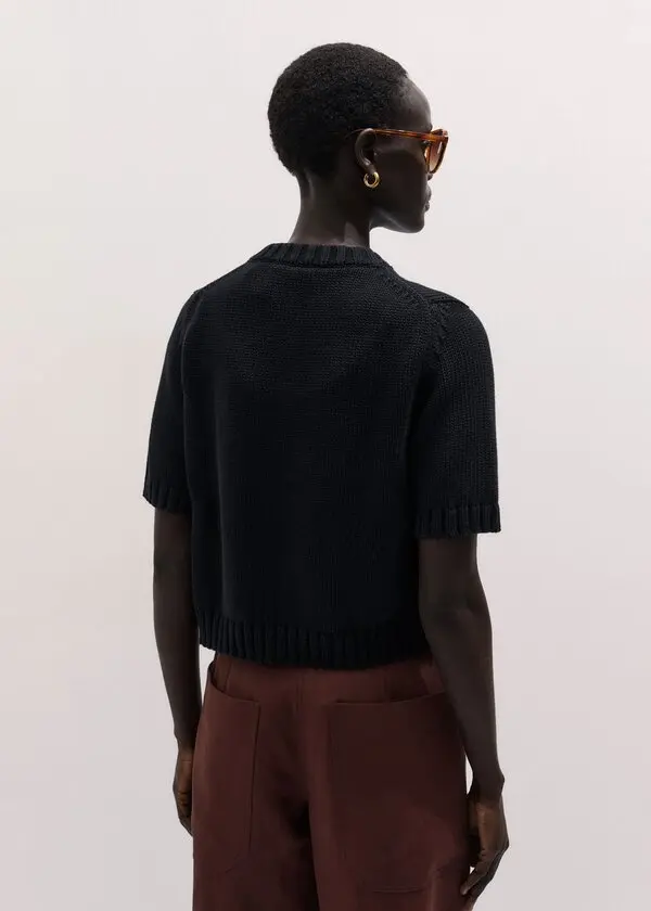 ME+EM Straight Knit Button-through Tee