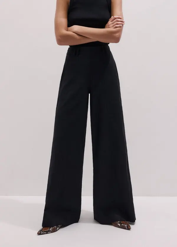 ME+EM Wide-leg Trousers - Black