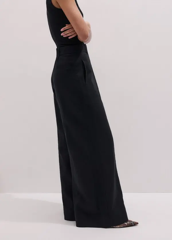 ME+EM Wide-leg Trousers - Black