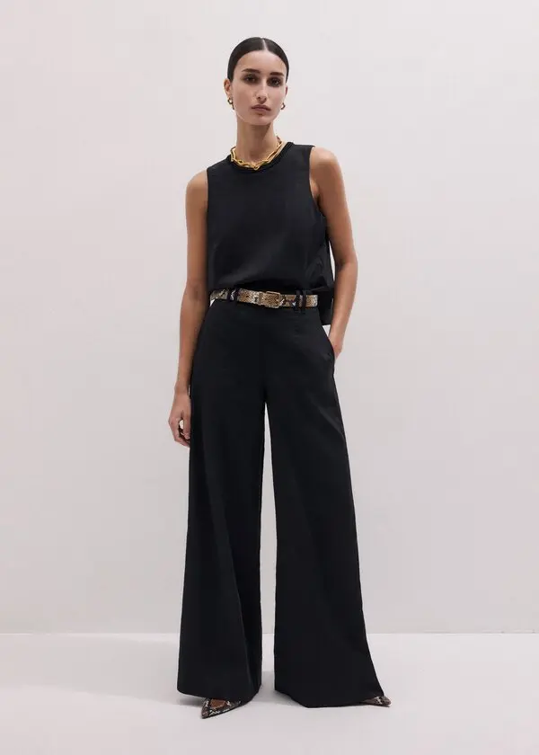 ME+EM Wide-leg Trousers - Black