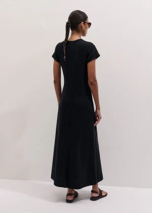 ME+EM Textured A-line Maxi T-shirt Dress