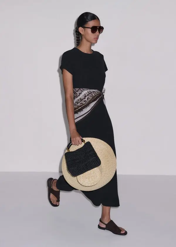 ME+EM Textured A-line Maxi T-shirt Dress