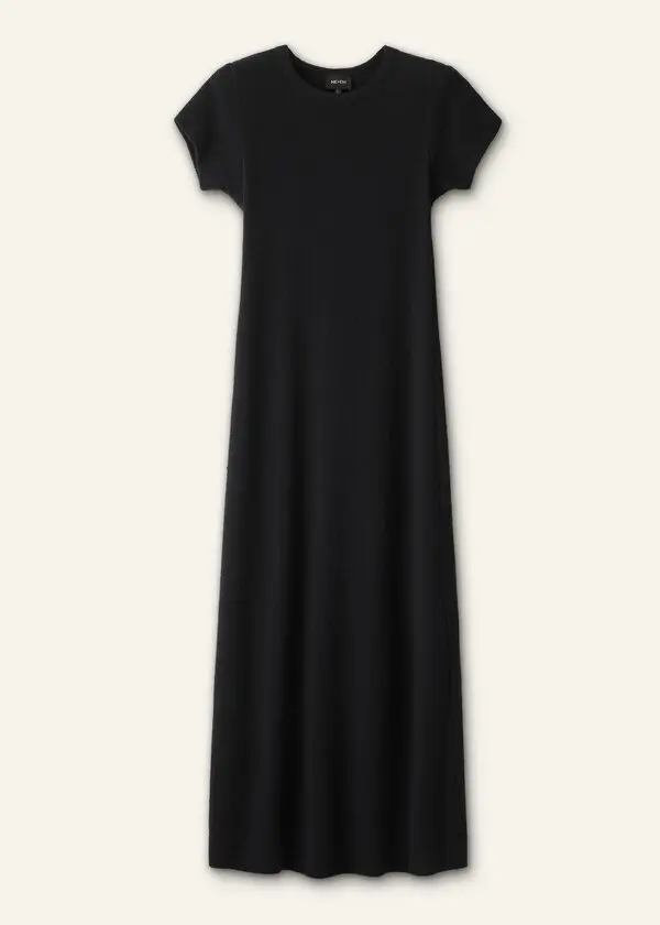 ME+EM Textured A-line Maxi T-shirt Dress
