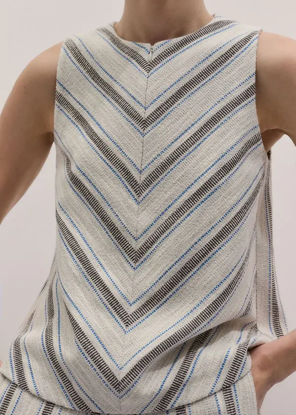ME+EM Textured Stripe Swing Top