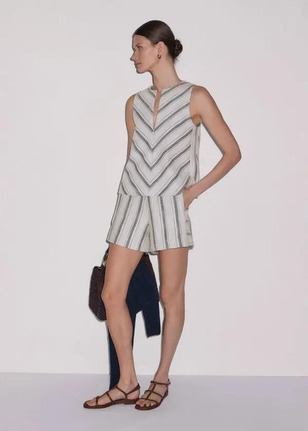 ME+EM Textured Stripe Swing Top