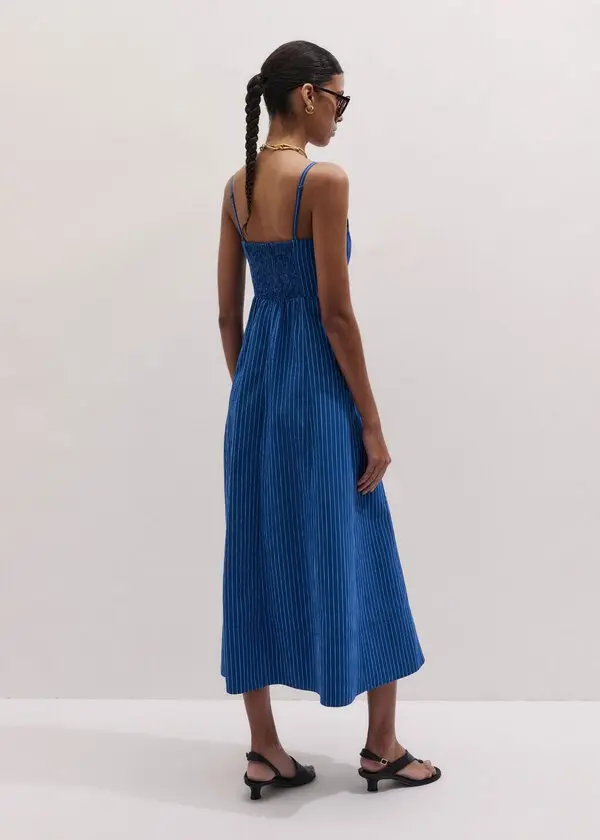 me and em cocktail dress ME+EM 2-in-1 Fit & Flare Maxi Shirt Blue-white - Women's - Fluid Stripe Color:Custom Size(leaving a note) global-main_fabric-Viscose Jacquard Sachin Babi - Brooke Prom dresses ME+EMs Red Conceal +