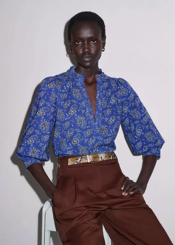 ME+EM Paisley Print Straight Blouse