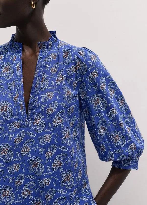 ME+EM Paisley Print Straight Blouse