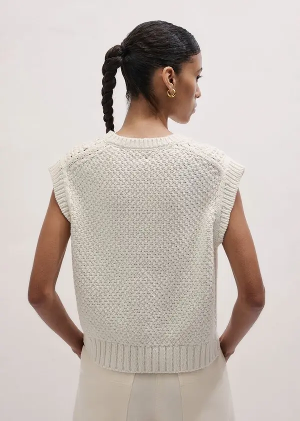 ME+EM Relaxed Fit Crochet Knit Vest