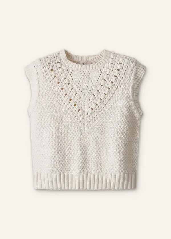 ME+EM Relaxed Fit Crochet Knit Vest