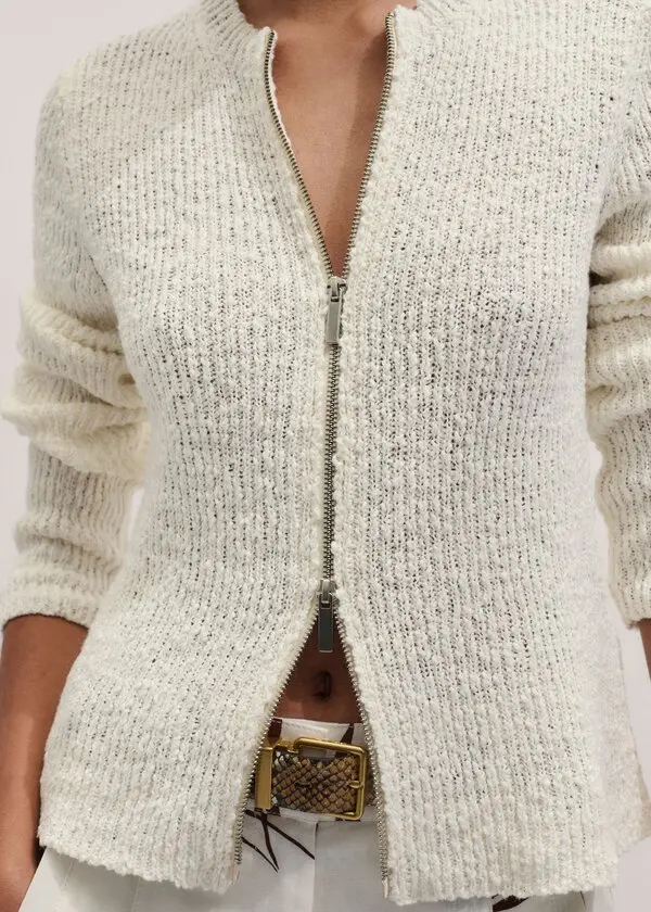 ME+EM Bouclé Zip Through Cardigan