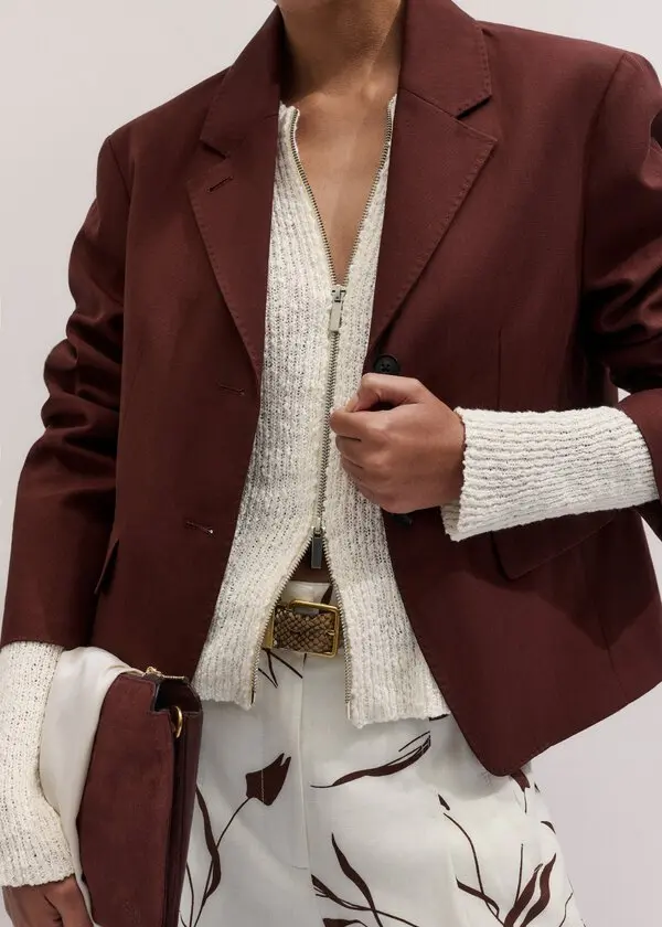 ME+EM Bouclé Zip Through Cardigan