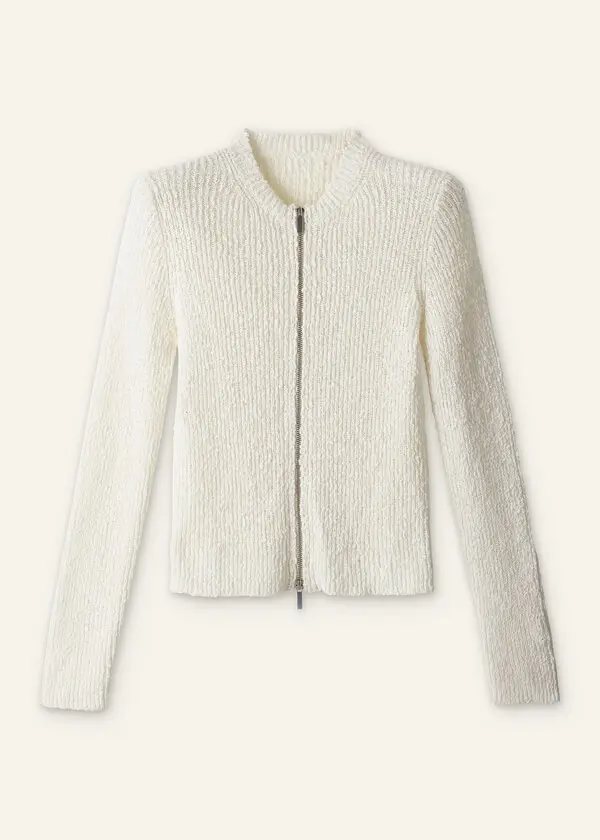 ME+EM Bouclé Zip Through Cardigan