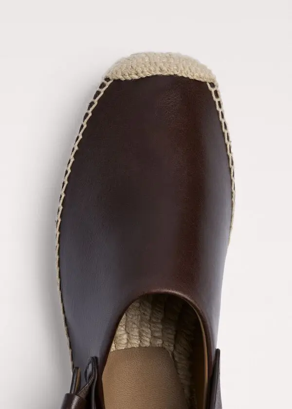 ME+EM Leather Slingback Espadrille - Chocolate
