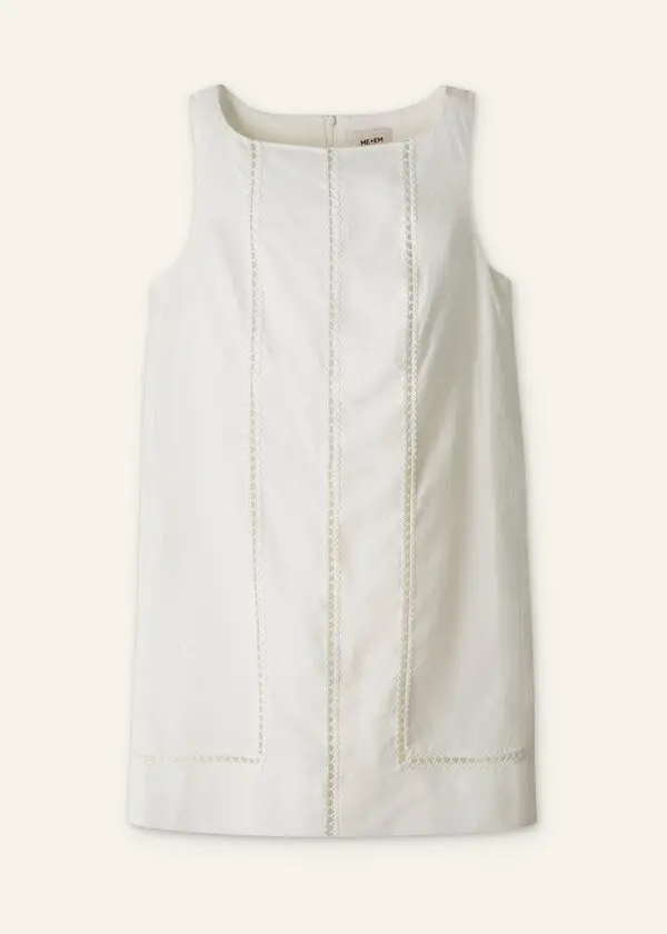 ME+EM Crease-less Linen Stitch Detail Mini Shift Dress