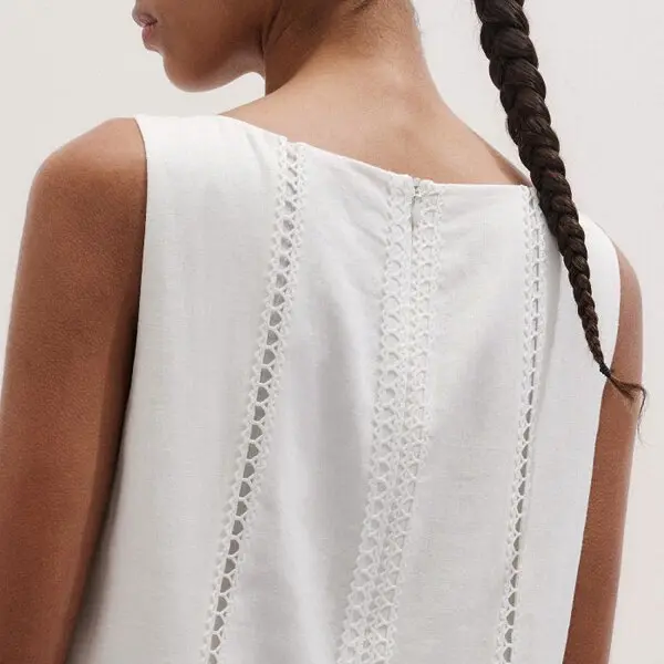 ME+EM Crease-less Linen Stitch Detail Mini Shift Dress