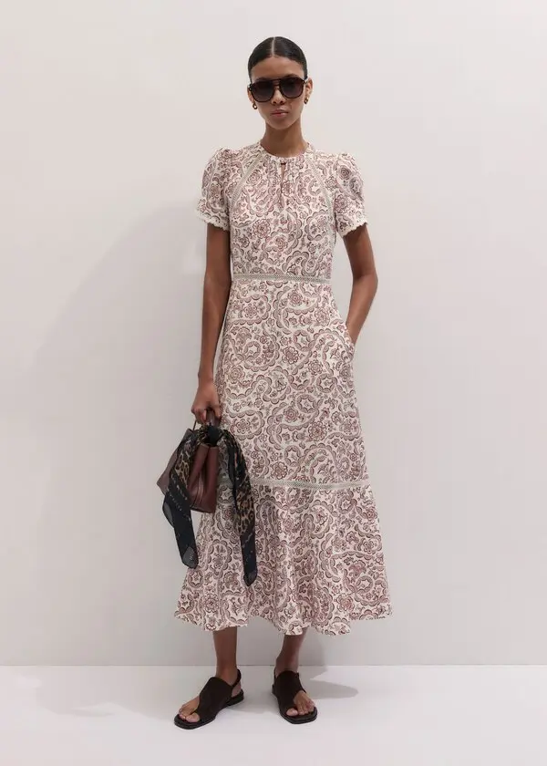 ME+EM Fit & Flare Printed Maxi Dress