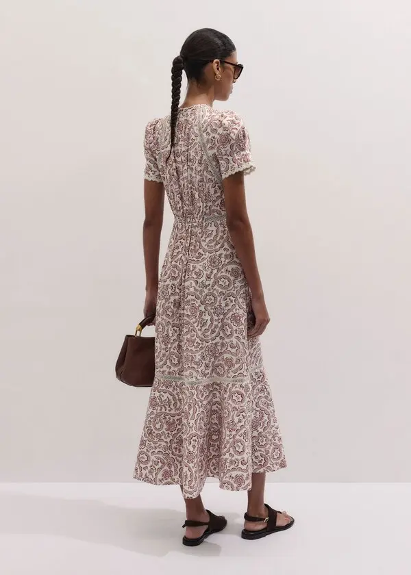 ME+EM Fit & Flare Printed Maxi Dress