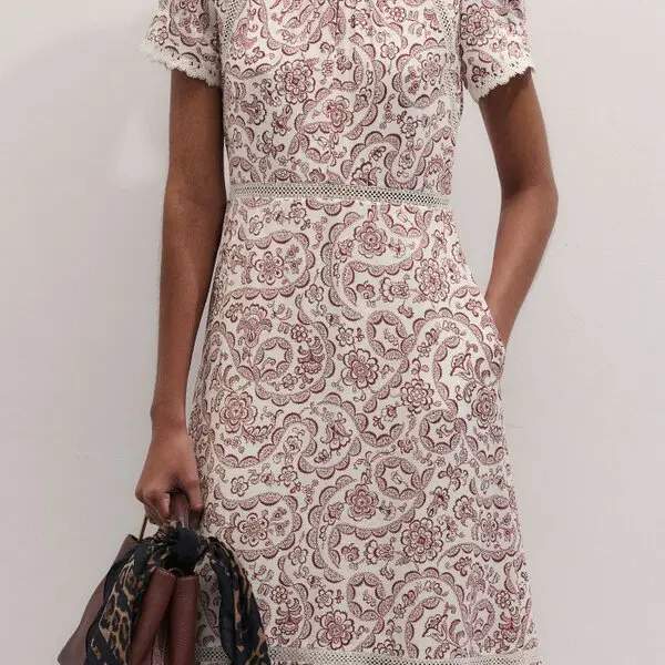 ME+EM Fit & Flare Printed Maxi Dress