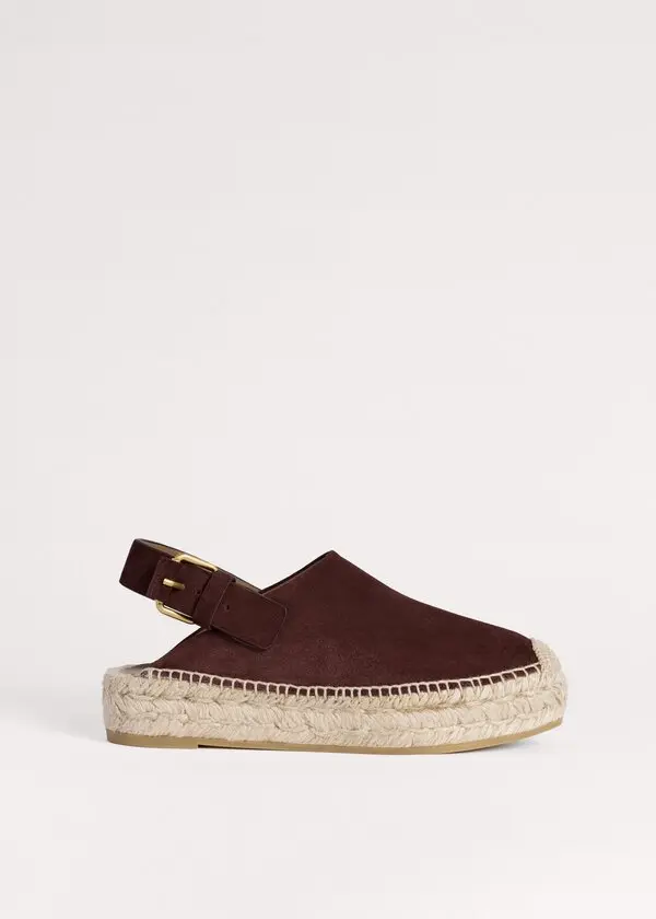 ME+EM Suede Slingback Espadrilles - Dark Cinnamon