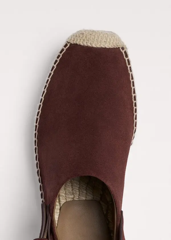 ME+EM Suede Slingback Espadrilles - Dark Cinnamon