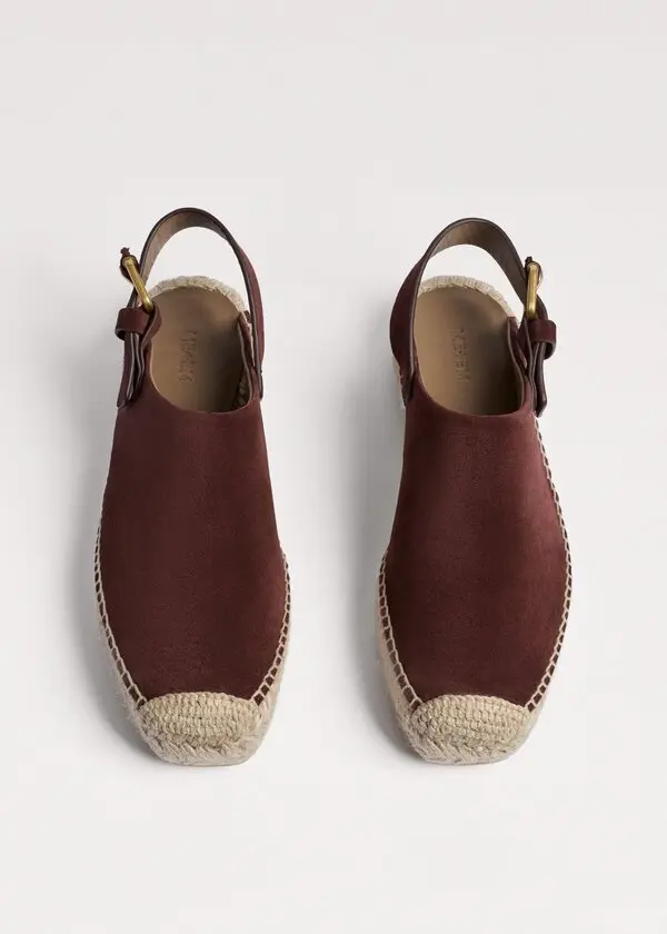 ME+EM Suede Slingback Espadrilles - Dark Cinnamon