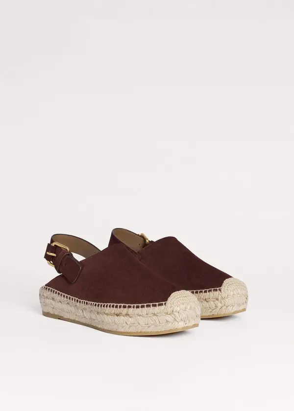 ME+EM Suede Slingback Espadrilles - Dark Cinnamon