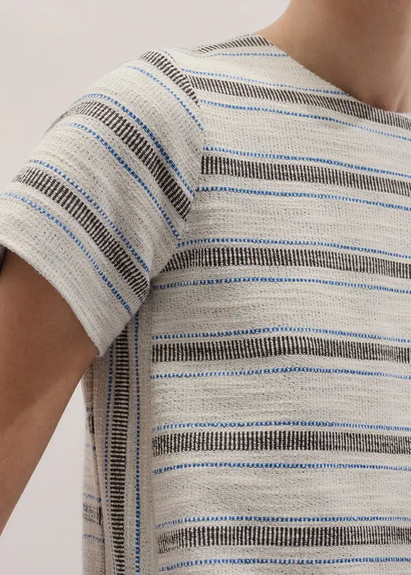 ME+EM Textured Stripe Mini Dress