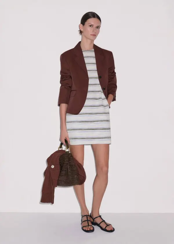 ME+EM Textured Stripe Mini Dress